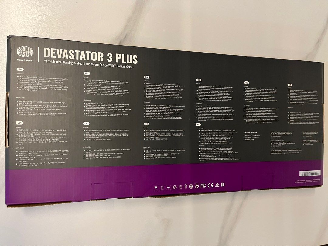 Bnib Cooler Master The Devastator 3 Plus Rgb Backlight Gaming Keyboard And Mouse Set Computers