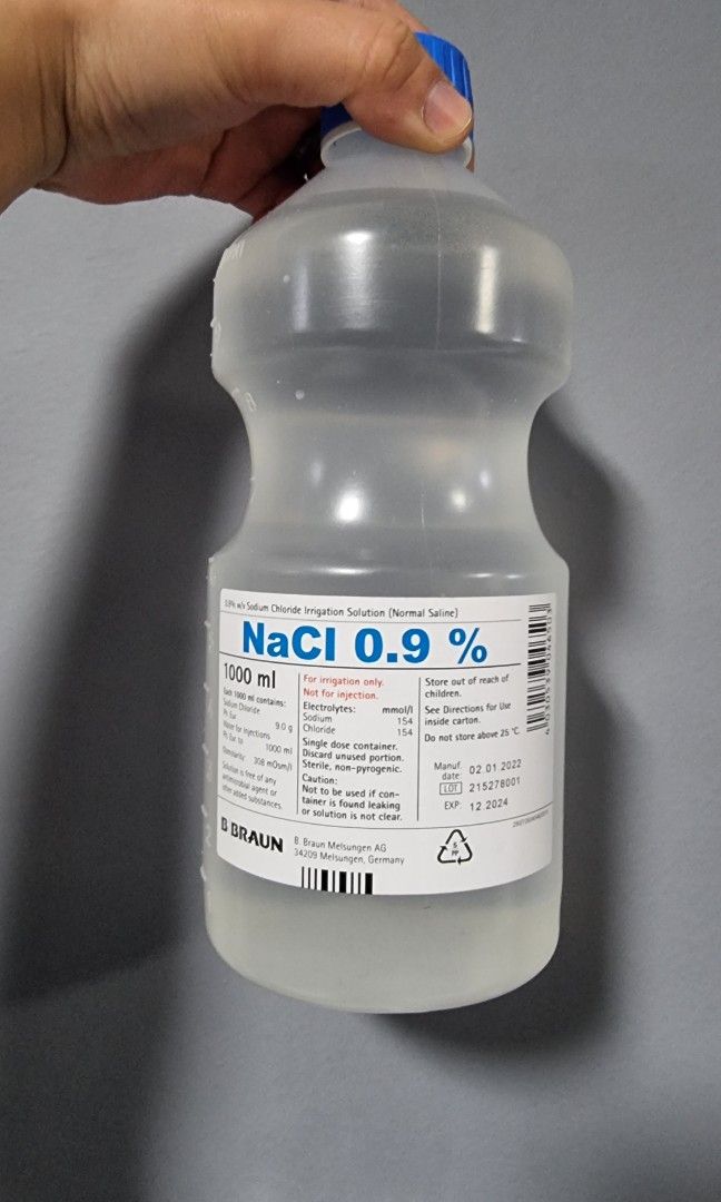BRAUN SODIUM CHLORIDE 0.9% SOLUTION 1000ML (NORMAL SALINE), Health ...