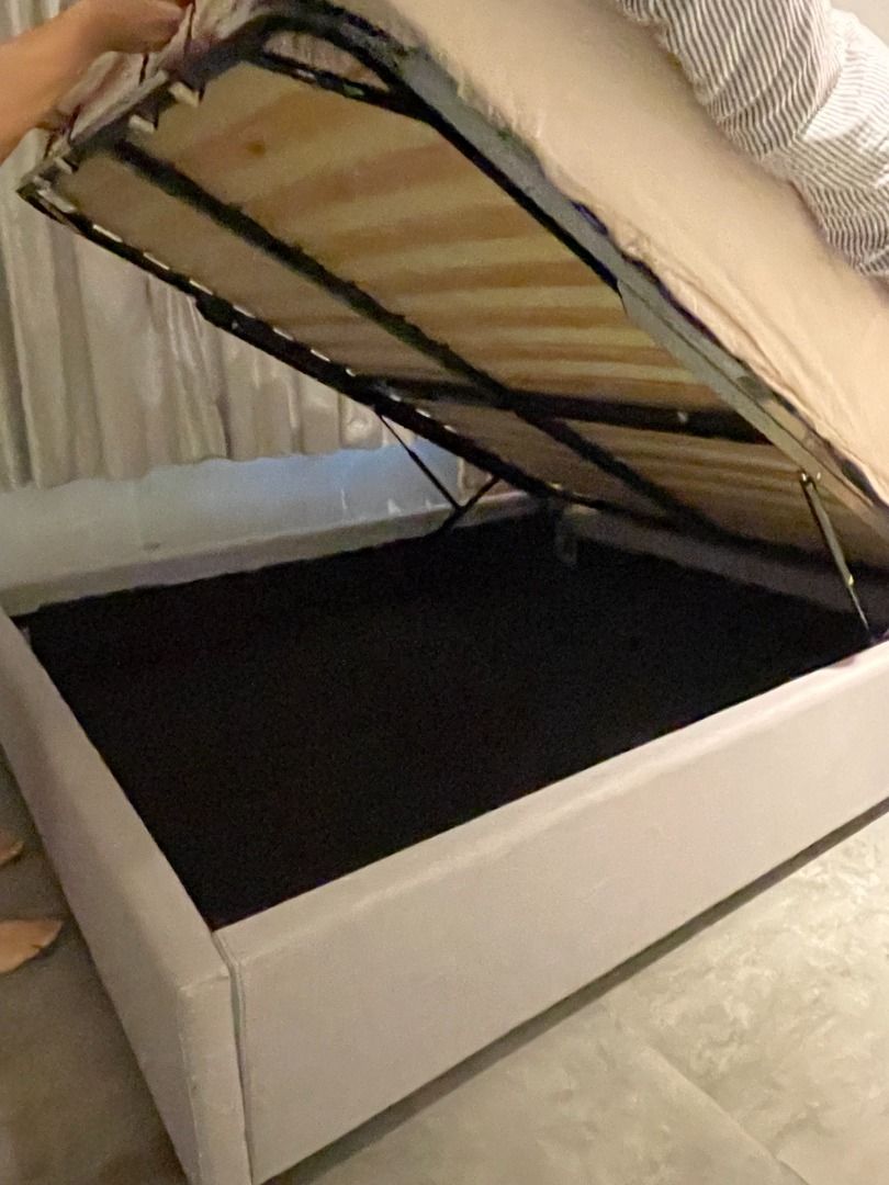BROSA [AU BRAND] QUEEN Grey Storage Bed, Furniture & Home Living ...