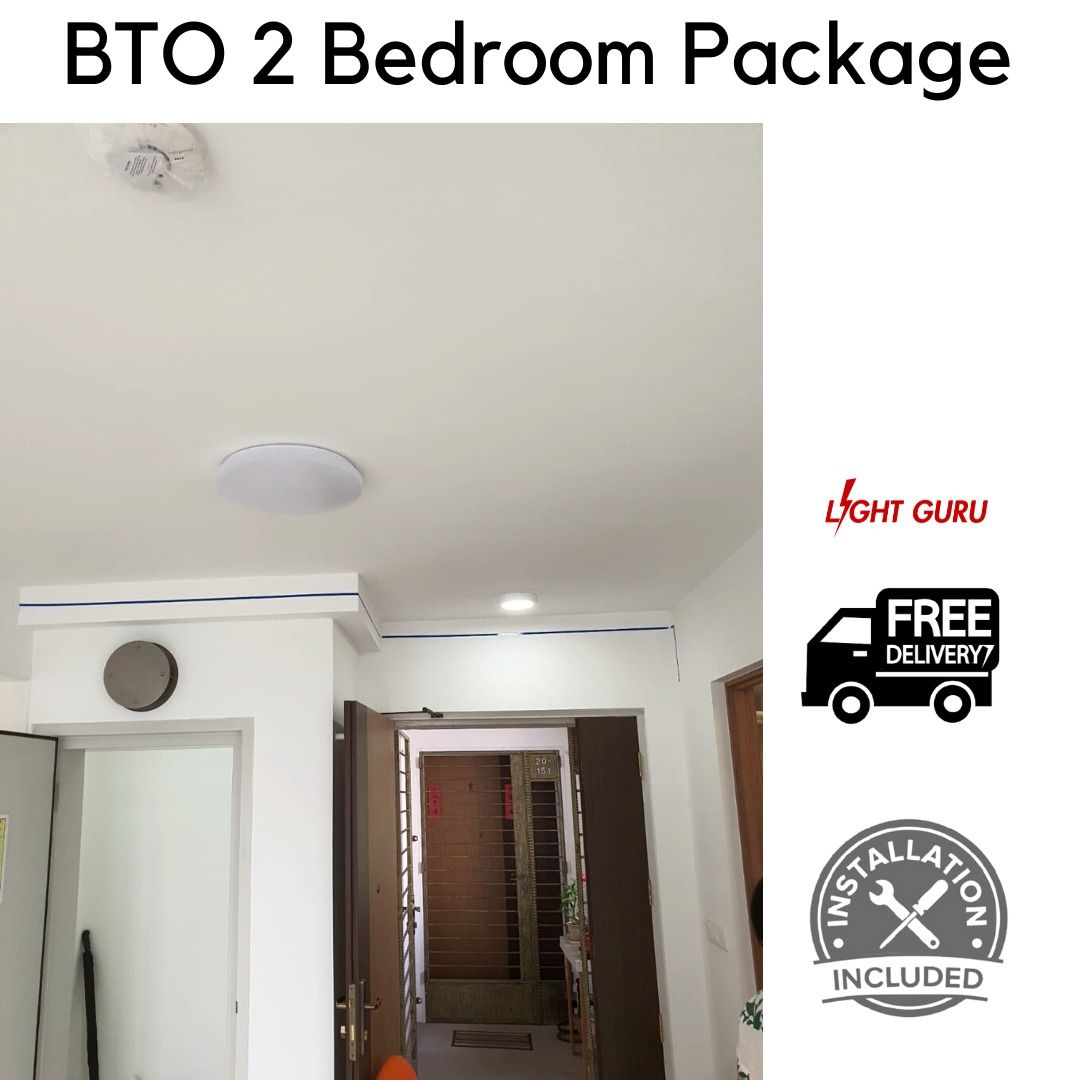 Light BTO 2 Room Flexi Package, Furniture & Home Living, Lighting ...