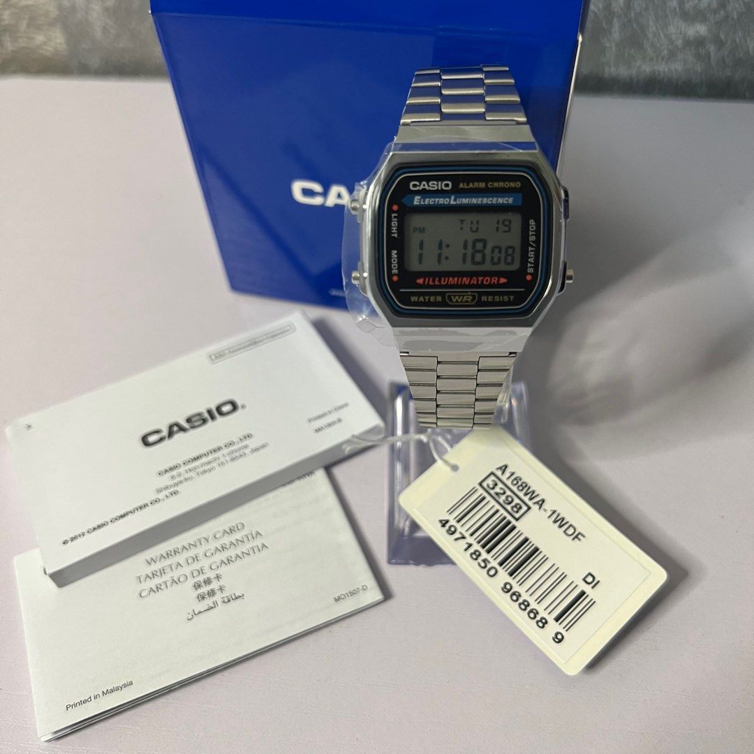 CASIO Vintage A168WA-1 Watch (Unisex), Women's Fashion, Watches & Accessories, Watches on Carousell