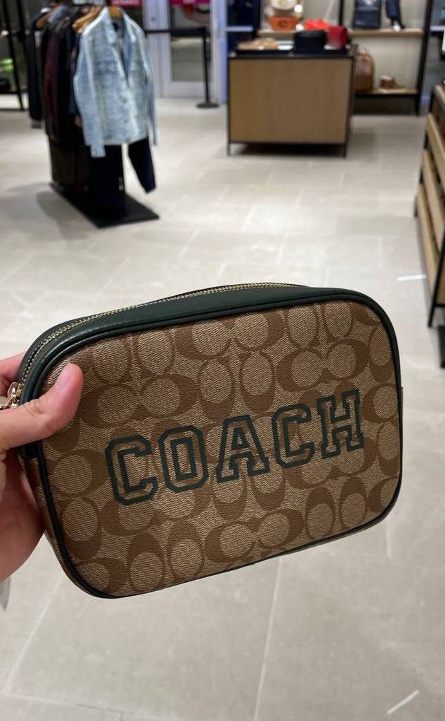 Coach Jamie Camera Bag Crossbody in Signature with Varsity Motif ...