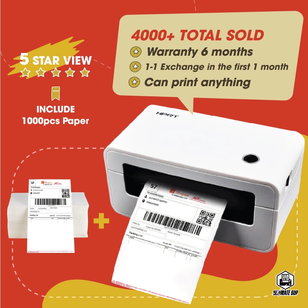COMBO Thermal Printer HPRT N41 Way Bill Label Printer with Bluetooth ...