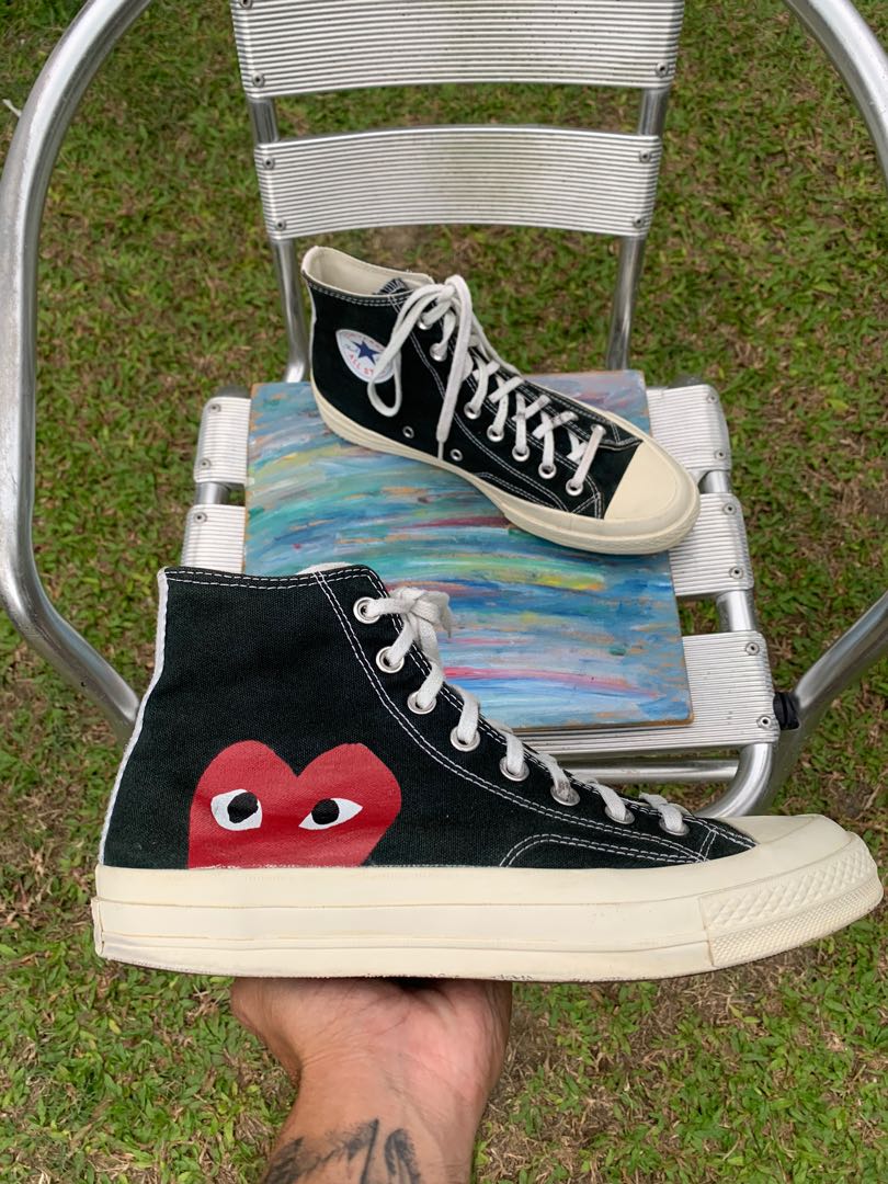 Converse CDG high, Men's Fashion, Footwear, Sneakers on Carousell