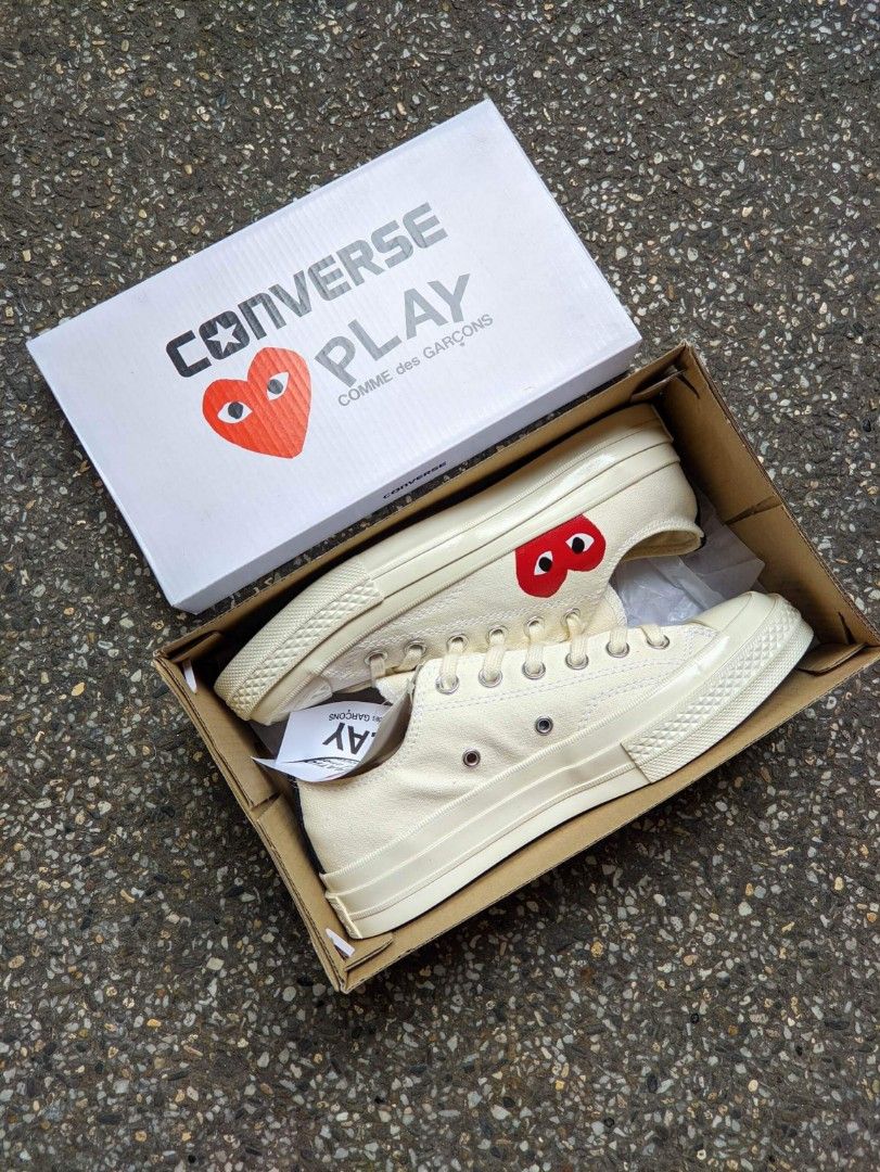 Converse x CDG low, Men's Fashion, Footwear, Sneakers on Carousell