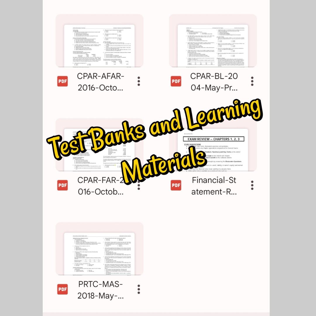 CPA Board Exam (CPALE) Reviewer/Test Banks/Learning Materials, Hobbies ...