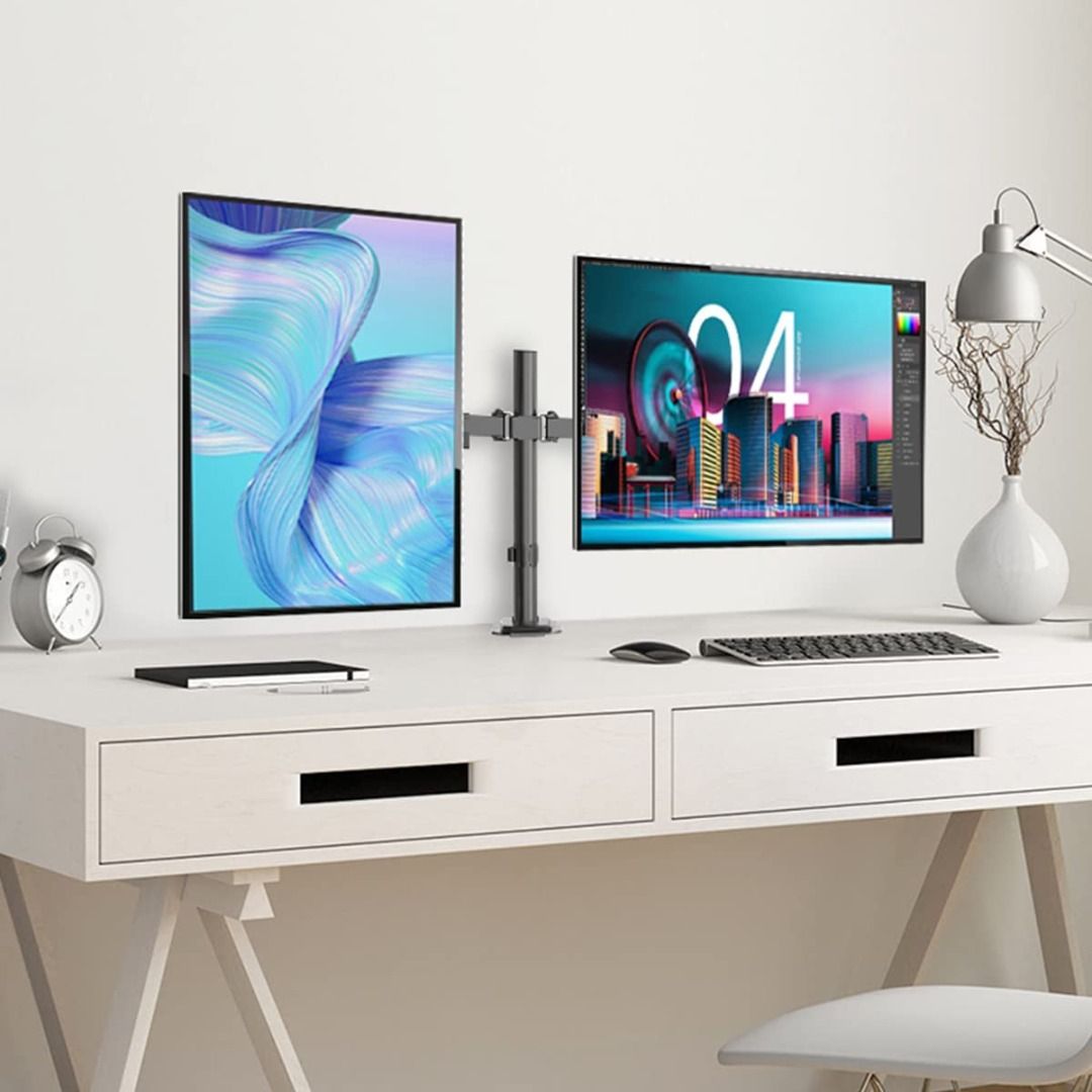 CQSXDA Dual Monitor Stand for 2 Max 30 Inch Computer Screens up to 10kg ...