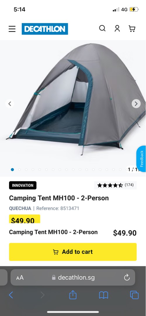 Decathlon Tent, Sports Equipment, Hiking & Camping on Carousell