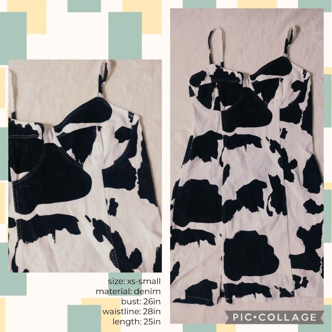 Denim cow pattern dress, Women's Fashion, Dresses & Sets, Dresses on ...