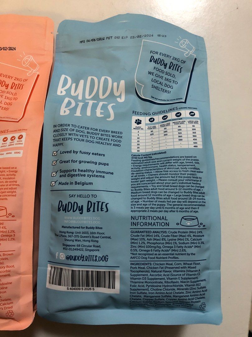 Dog Kibbles Food - Buddy Bites (3 packs) - Brand New!!!, Pet Supplies ...