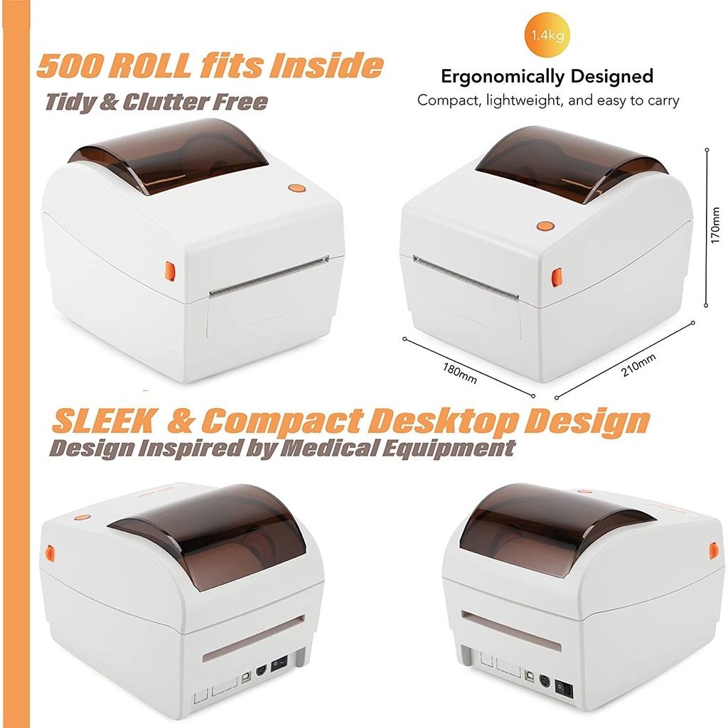 Easylabeltech USB Bluetooth WiFi Thermal Printer for Waybill Barcode ...