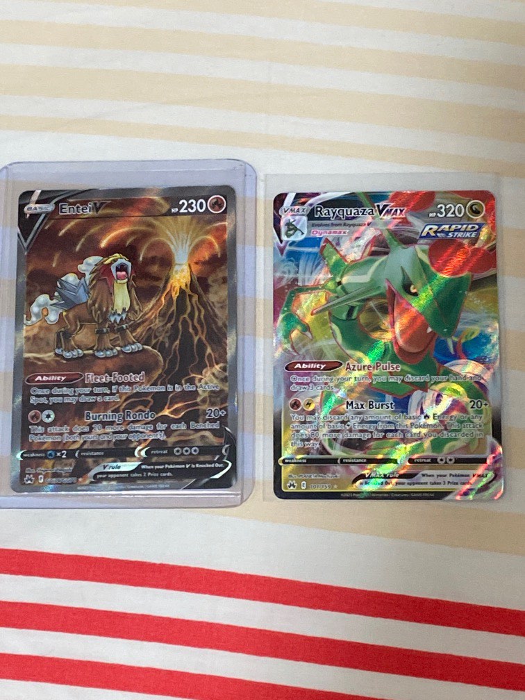 Entei V and Rayquaza vmax crown zenith, Hobbies & Toys, Toys & Games on ...