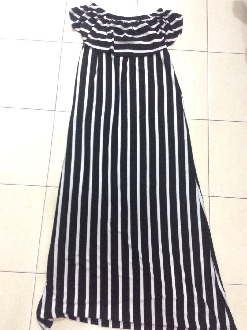 Exist Black & White Maxi Dress, Women's Fashion, Dresses & Sets, Dresses on Carousell