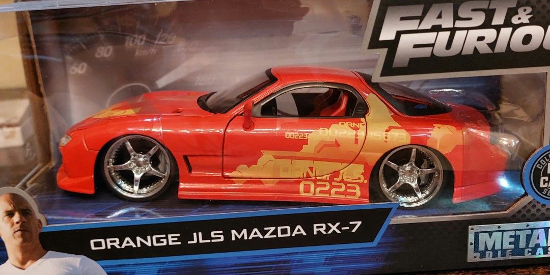 Fast & Furious Orange JLS Mazda RX-7 1:24, Hobbies & Toys, Toys & Games ...