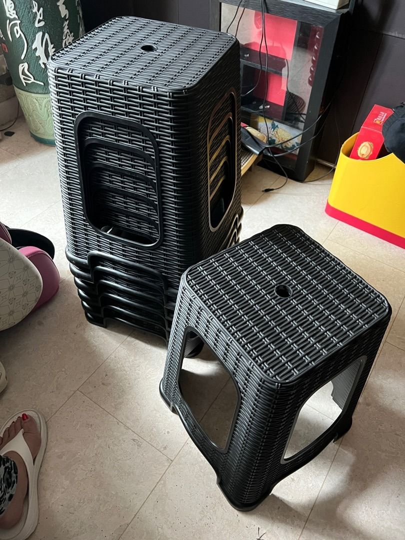 [Free Delivery] Stackable Plastic Chairs Stools High Quality Sturdy ...