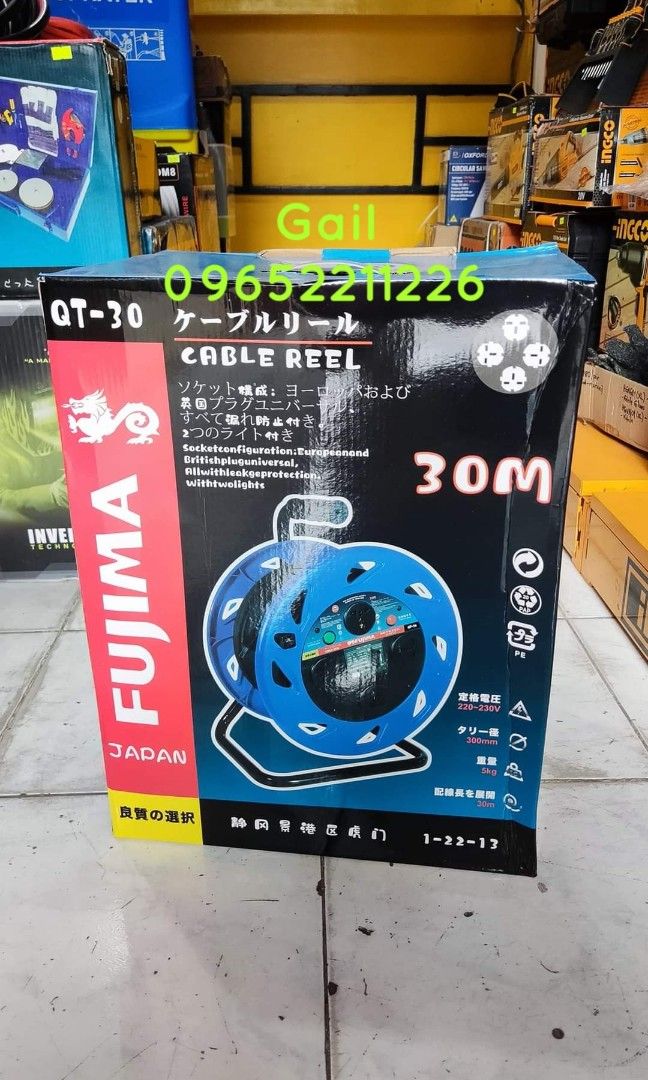 FUJIMA JAPAN 30 meters Cable Extension Reel (QT-30), Commercial ...