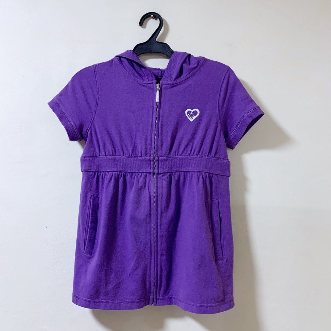 GapKids girls purple top with hood, Babies & Kids, Babies & Kids ...