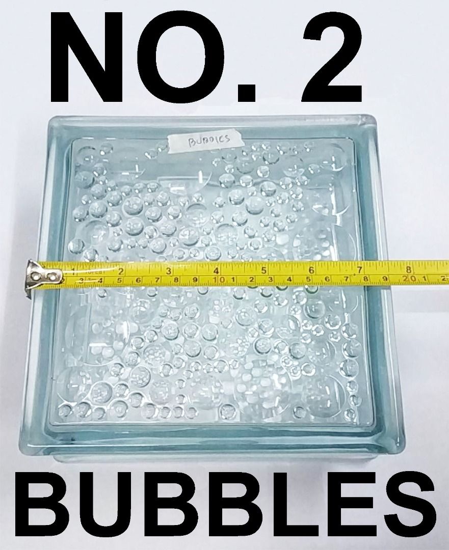 GLASS BLOCK 8" X 8" X 3" MODEL NO. 2 BUBBLES -------------------- NO. 2 ...