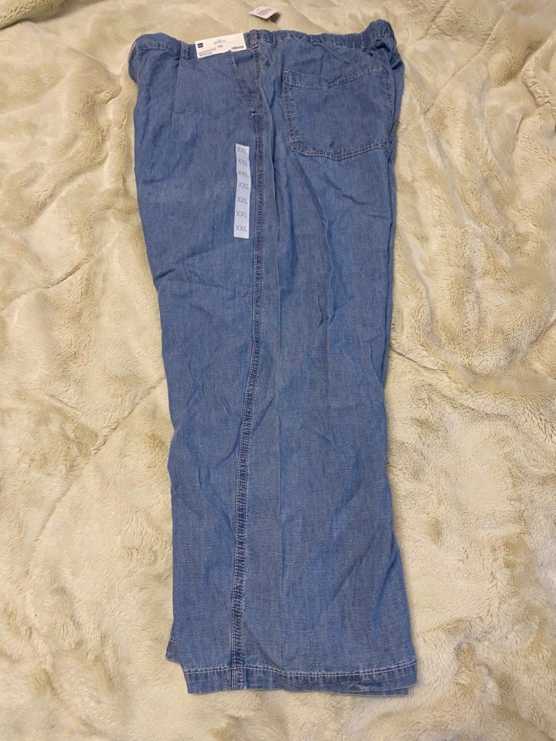 GU 男裝輕型牛仔繭型打摺九分褲 尺寸XXL, 他的時尚, 褲子, 其他長褲在旋轉拍賣