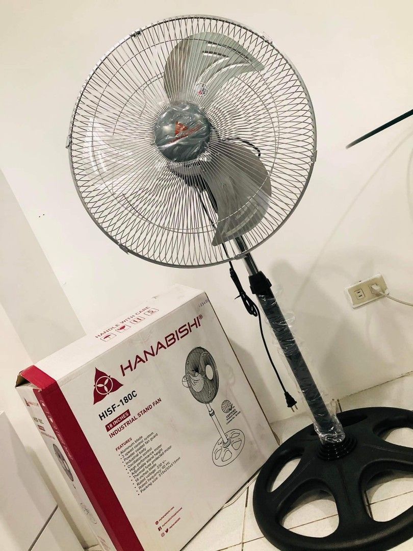 Hanabishi 18" Industrial Electric Stand Fan HISF180C, Furniture & Home ...