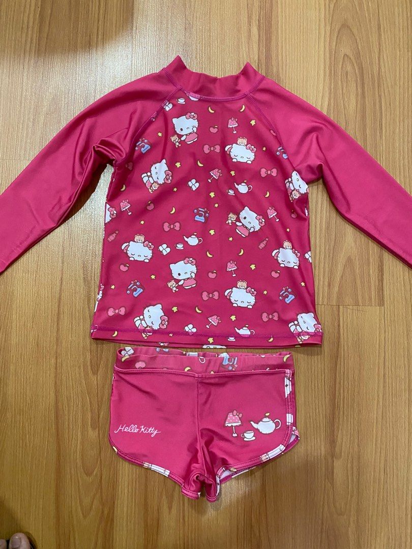 Hello Kitty Rash-guard Swimsuit, Babies & Kids, Babies & Kids Fashion ...