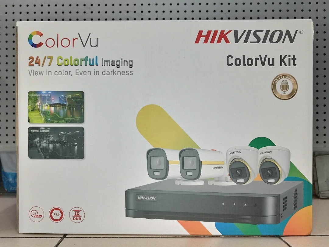 HIKVISION TVI-4CH2D2B-2MP-ColorVu 4CH Package Kit, Furniture & Home Living, Security & Locks ...