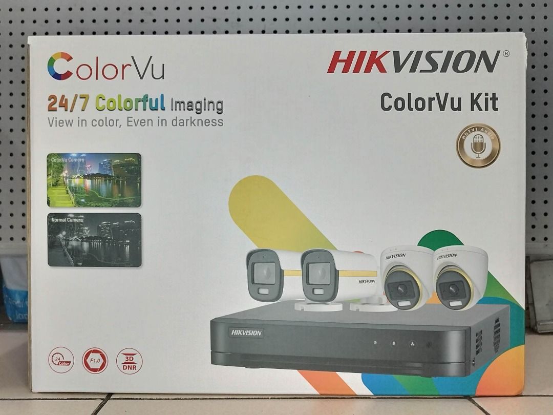 HIKVISION TVI-4CH2D2B-2MP-ColorVu 4CH Package Kit, Furniture & Home Living, Security & Locks ...