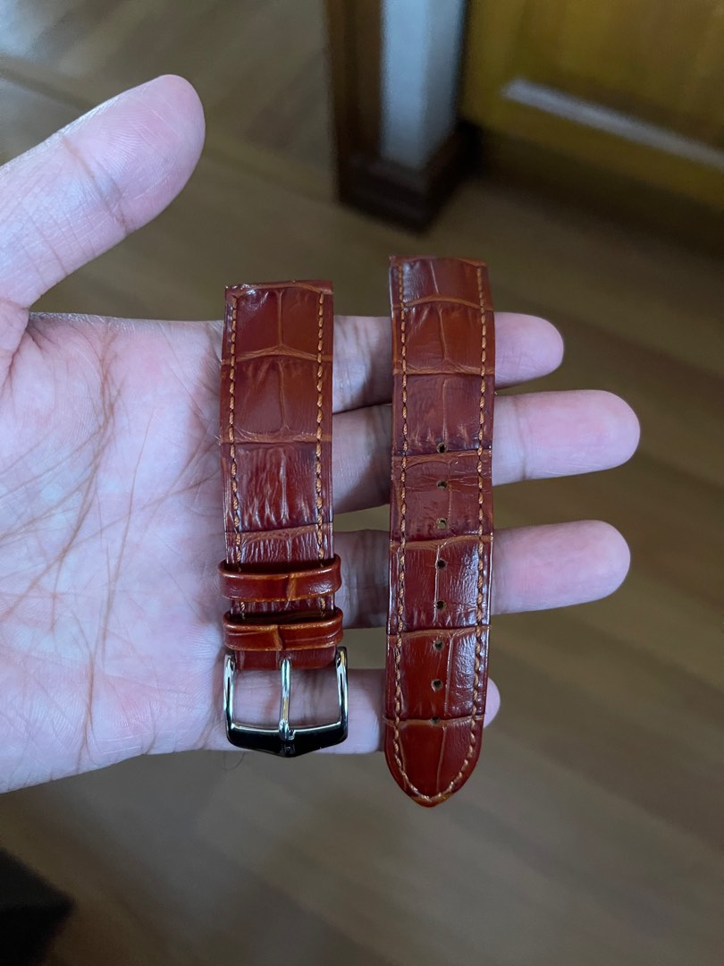 Hirsch Leather Watch Strap (20mm) with additional deployant clasp on ...