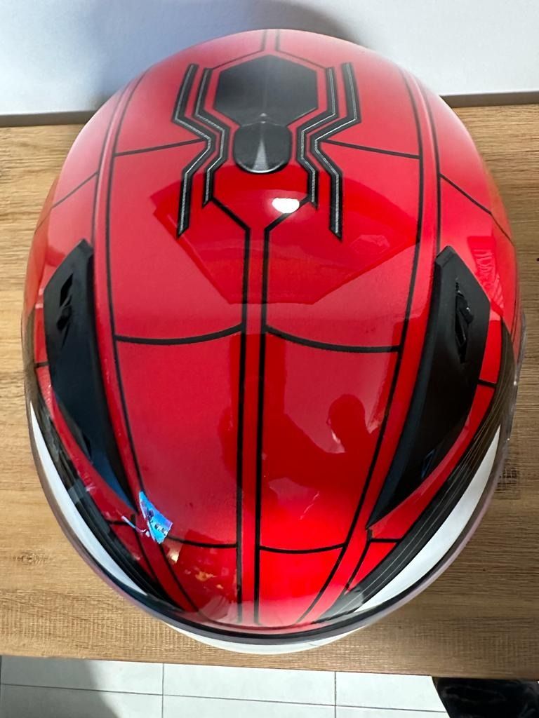 HJC Spiderman Helmet (Small) + Cardo Packtalk, Motorcycles, Motorcycle ...
