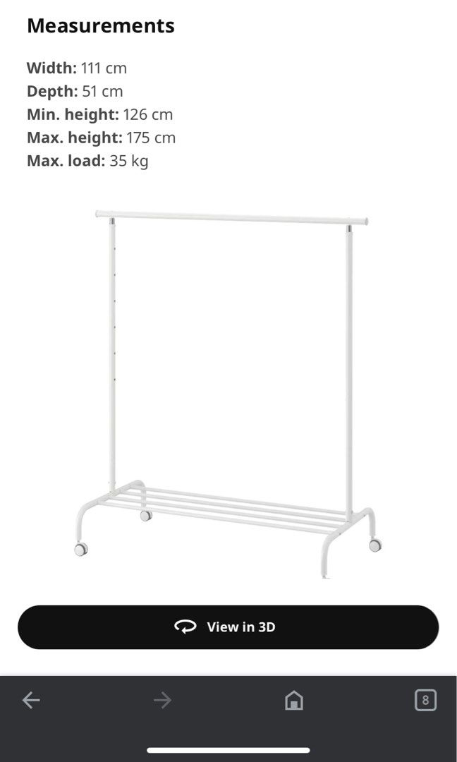 IKEA Clothes Rack, Furniture & Home Living, Furniture, Shelves ...