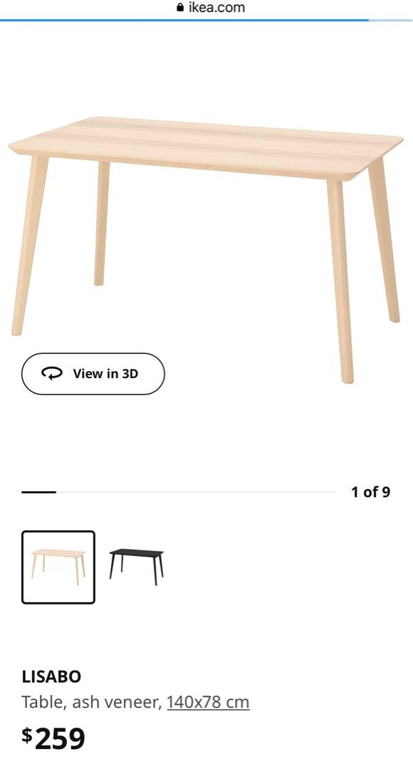 IKEA Lisabo dining table, Furniture & Home Living, Furniture, Tables ...
