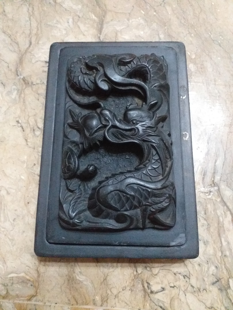 Ink Stone Suzuri Calligraphy Art Crafts Vintage Display Japan Inkstone ...