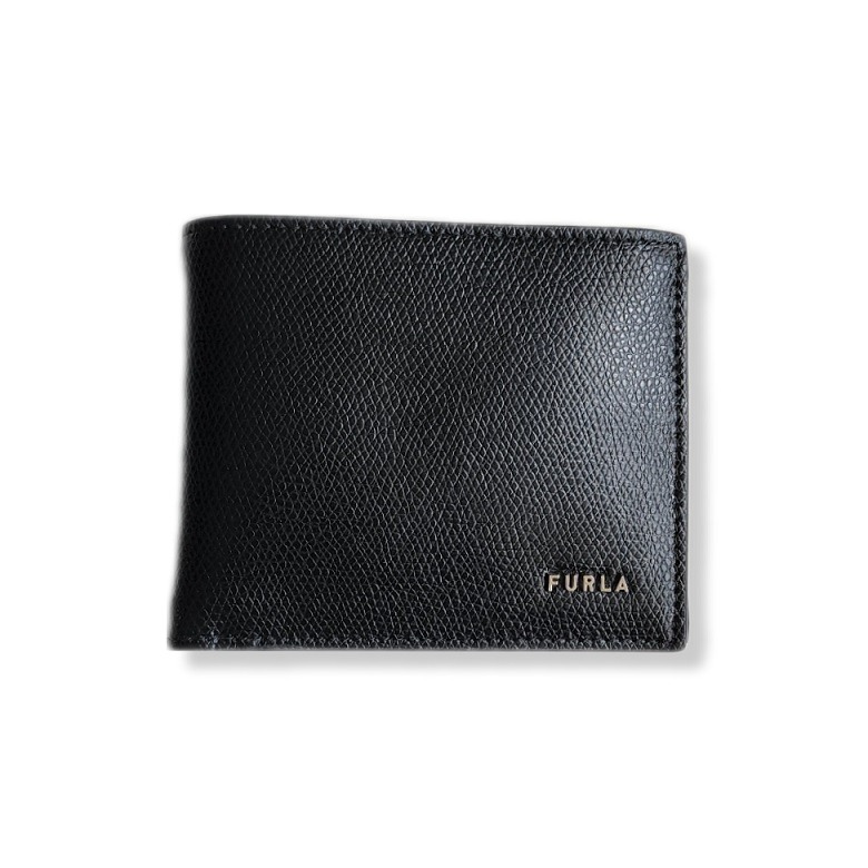 (INSTOCK) Furla Man Project Medium Black Bifold Wallet, Luxury, Bags ...