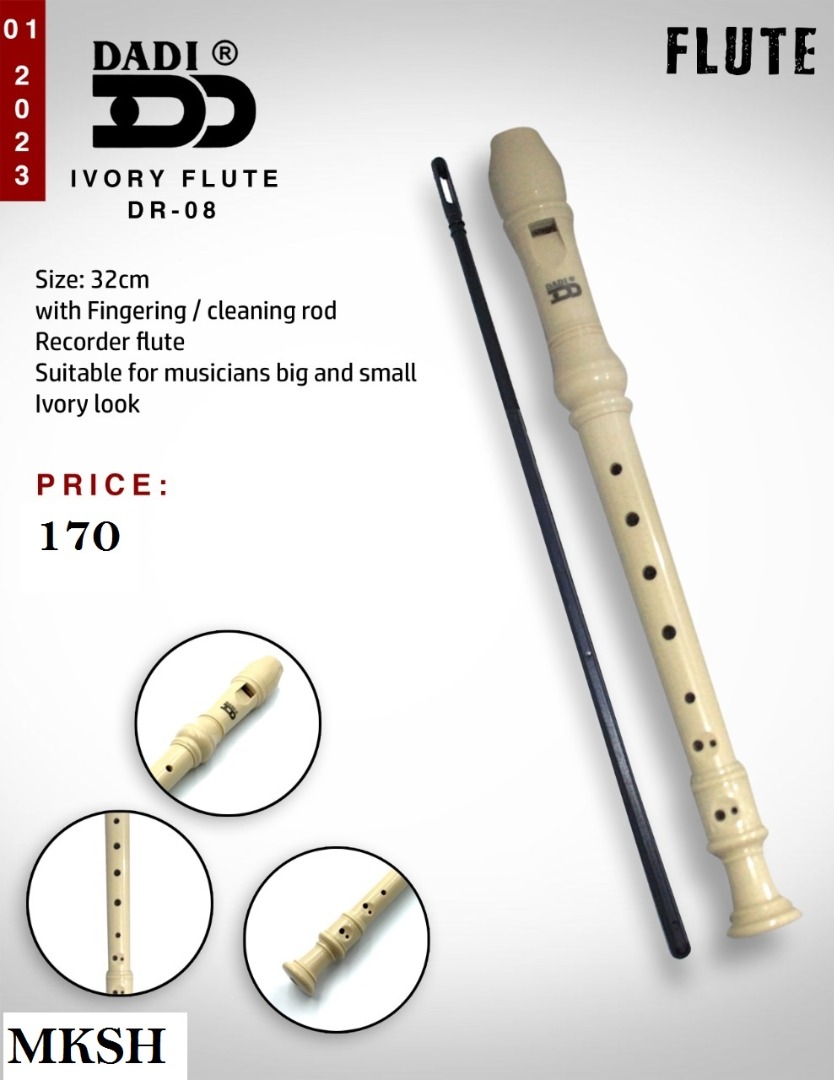 Ivory Flute DR- 08, Hobbies & Toys, Music & Media, Musical Instruments ...