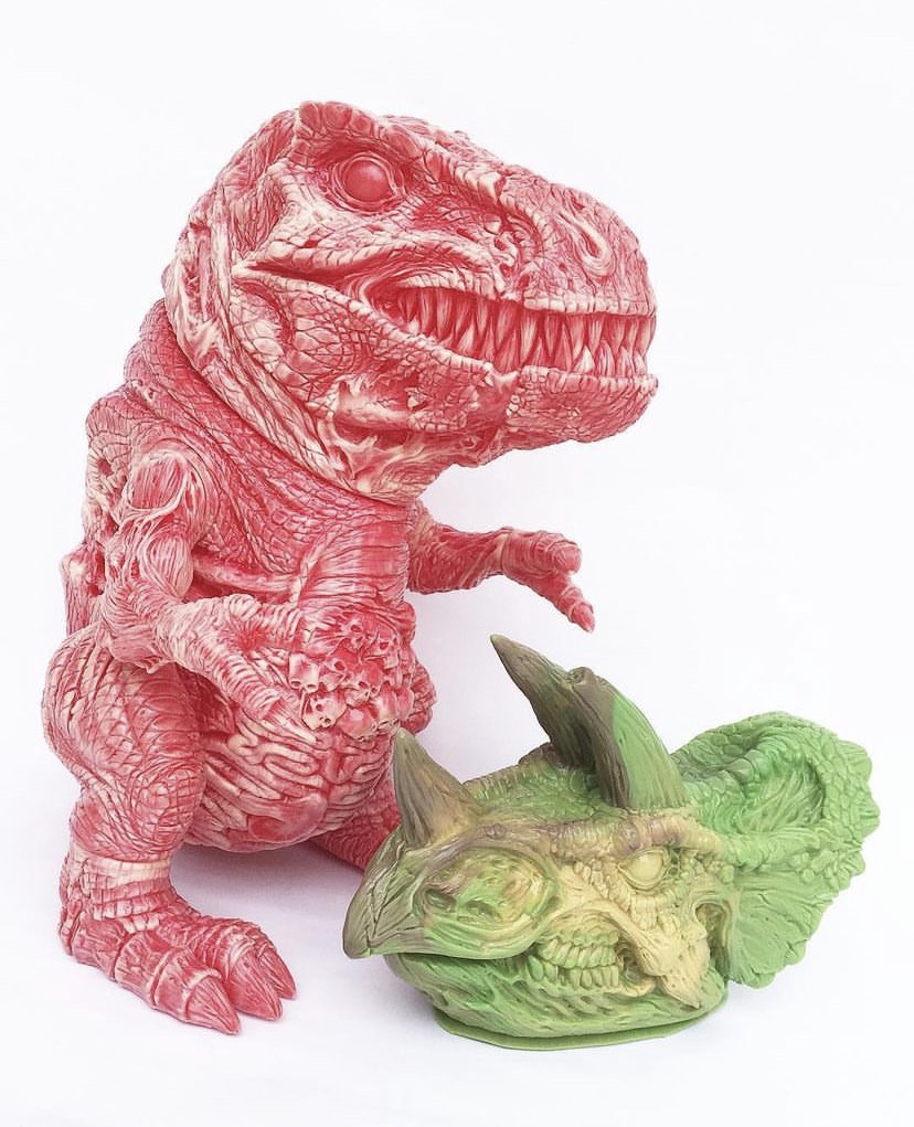 James Groman Rotten Rexx Meats with extra Triceratops Head Sofubi Trex ...