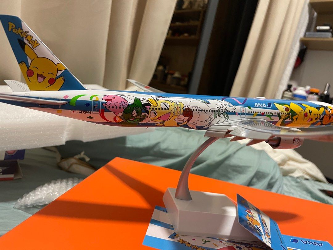 JCWings 1/200 Rare flag down JA754A ANA pokemon 777-300ER full die cast ...