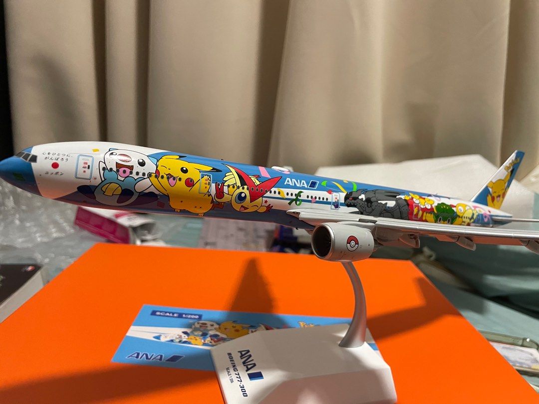 JCWings 1/200 Rare flag down JA754A ANA pokemon 777-300ER full die cast ...
