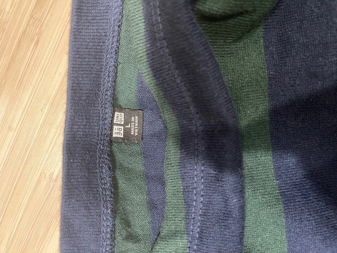 [Branded] Kaos Uniqlo garis (striped) biru hijau (blue green) - UNIQLO ...
