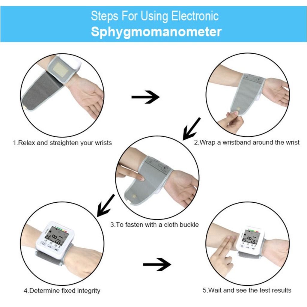 KWL-W01 Blood Pressure Monitors Home Use Wrist Sphygmomanometer Automatic Voice Broadcasting ...