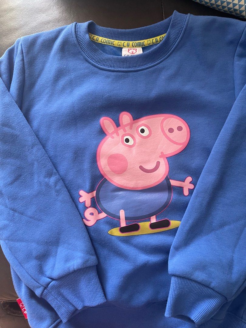 Lined Pappa Pig Sweater, Babies & Kids, Babies & Kids Fashion on Carousell