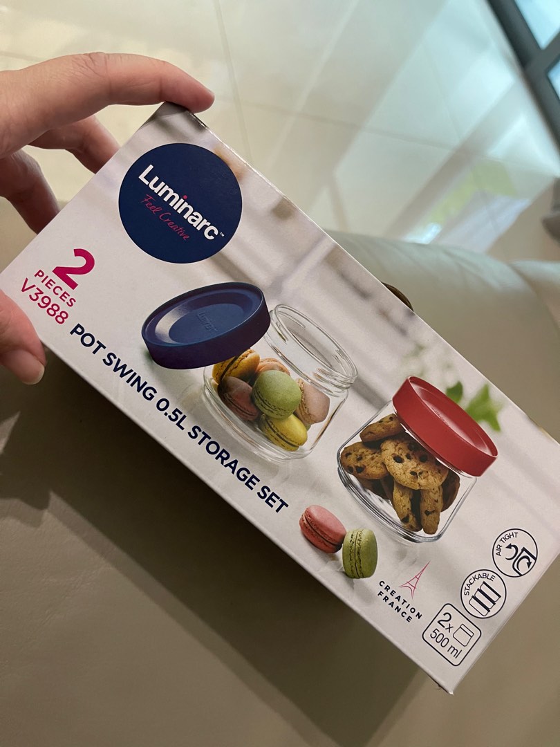 Luminarc pot swing 0.5L storage set, Furniture & Home Living ...