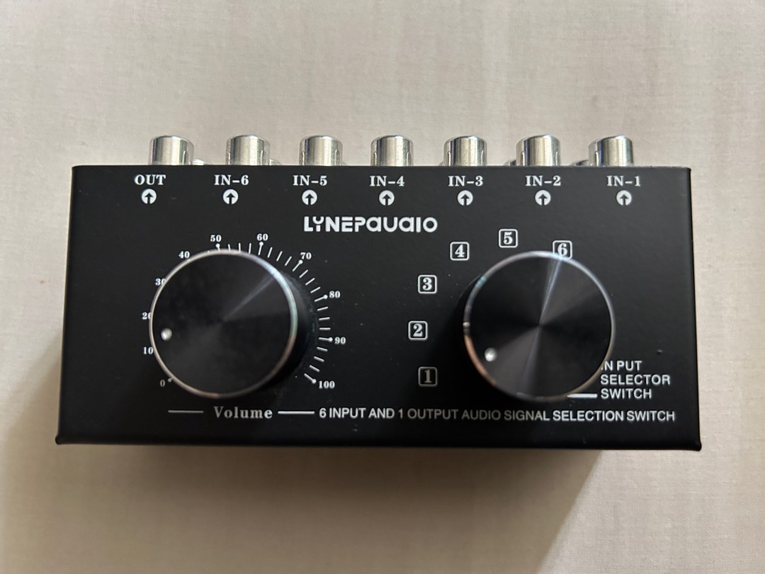 Lynepaudio 6 input - 1 output audio signal selector (RCA), Audio, Other Audio Equipment on Carousell