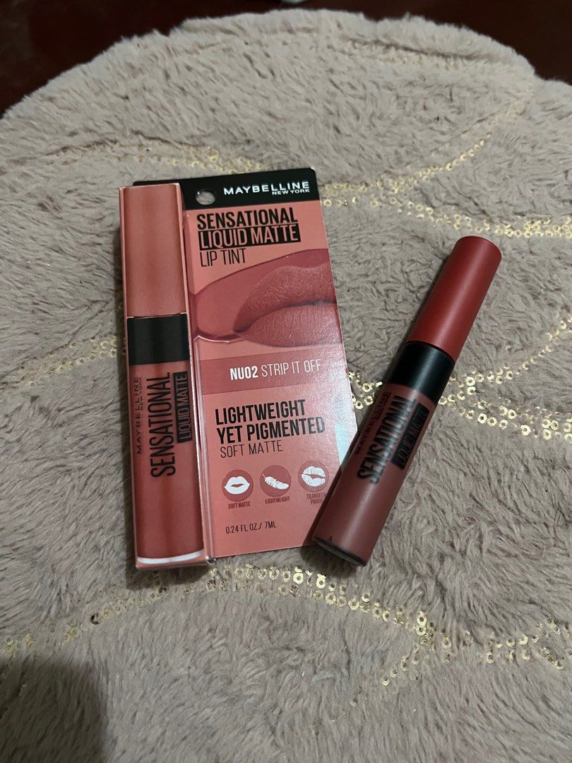 Maybelline Sensational liquid matte liptint NU02 strip it off, Beauty ...