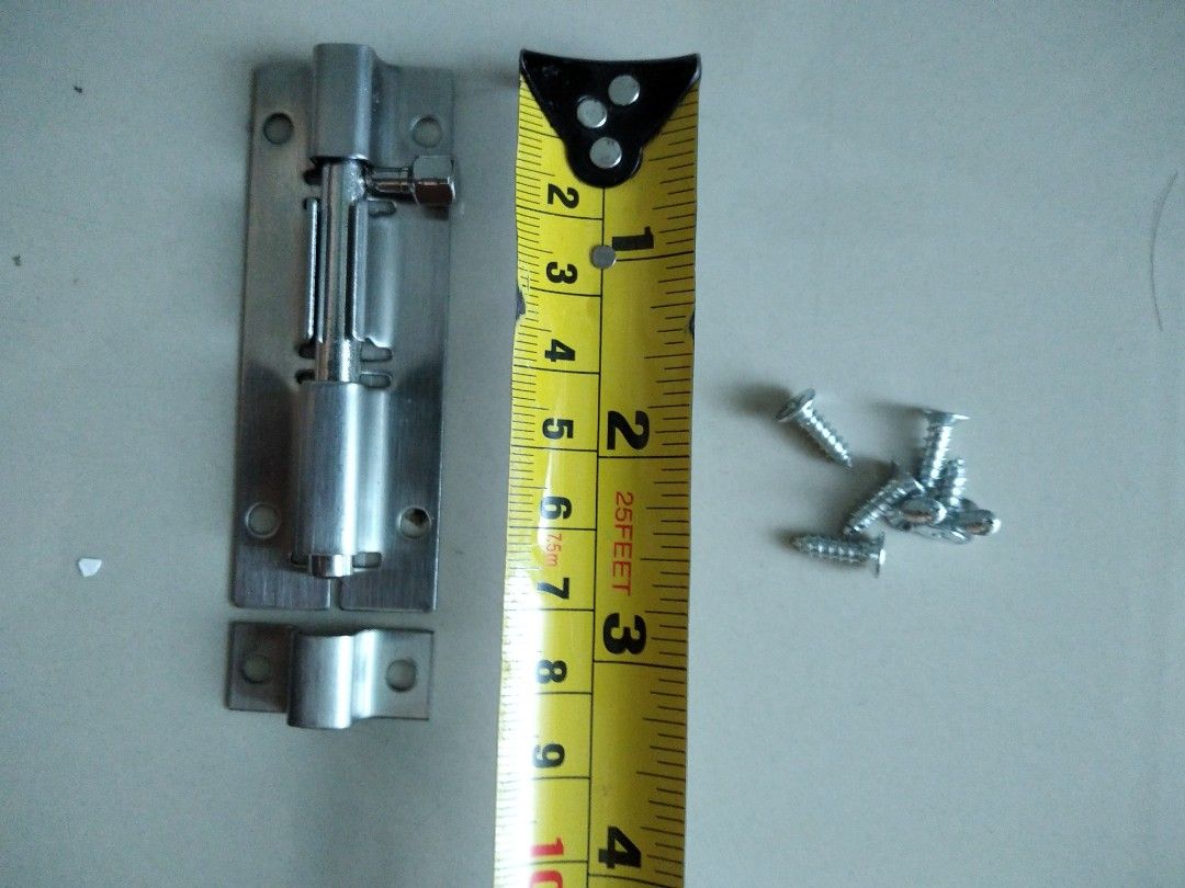Metal door latch with screws, Furniture & Home Living, Security & Locks ...