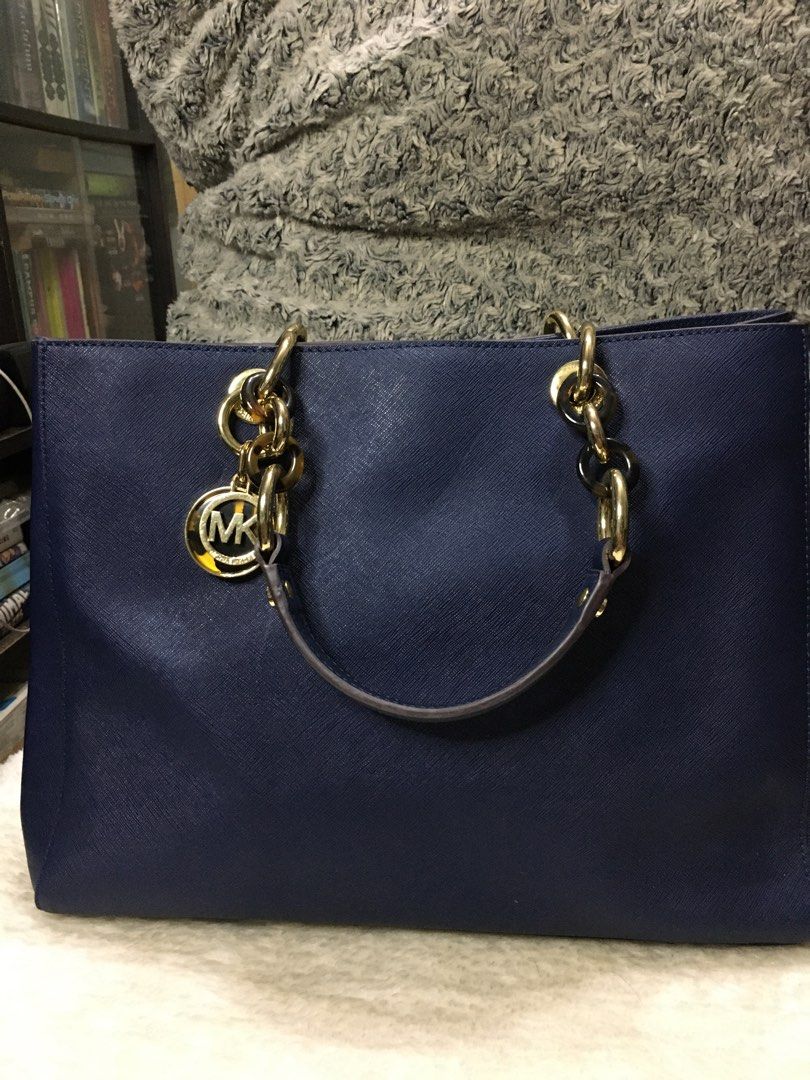 Michael Kors Blue Handbag, Luxury, Bags & Wallets on Carousell