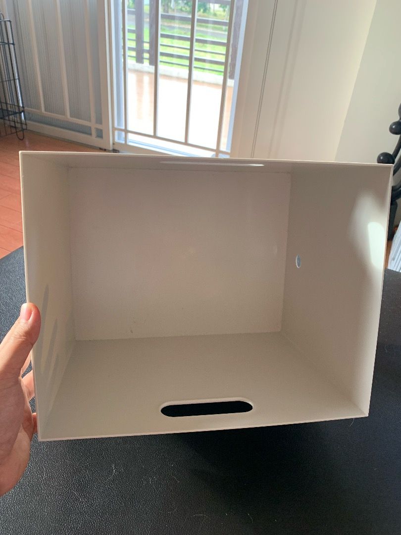 Muji PP File Box in White Gray 25CM, Furniture & Home Living, Home ...