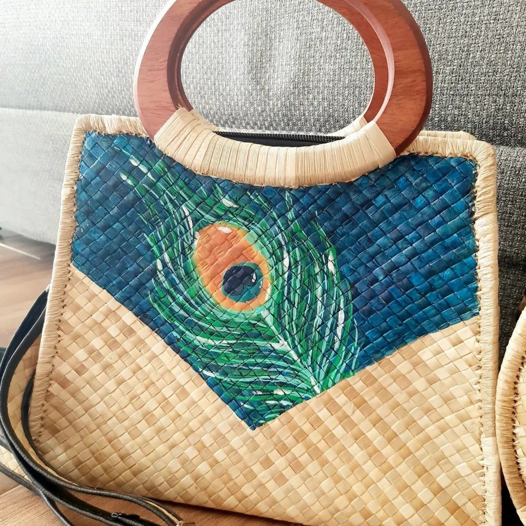 Native Pandan Bags - handpainted, Women's Fashion, Bags & Wallets ...
