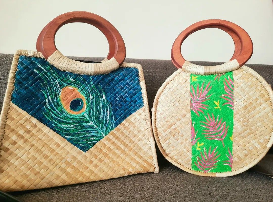 Native Pandan Bags - handpainted, Women's Fashion, Bags & Wallets ...