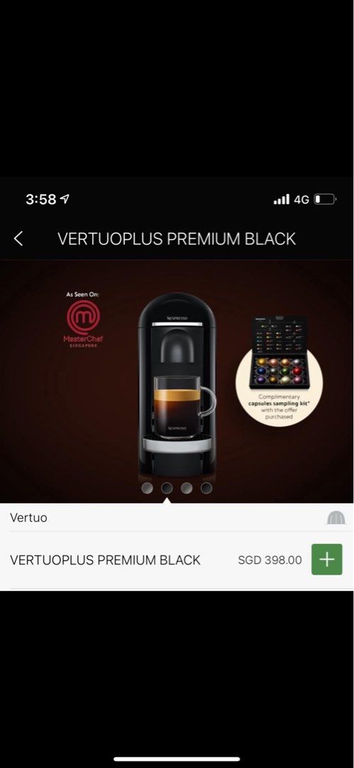 Nespresso Vertuo Plus black, TV & Home Appliances, Kitchen Appliances ...
