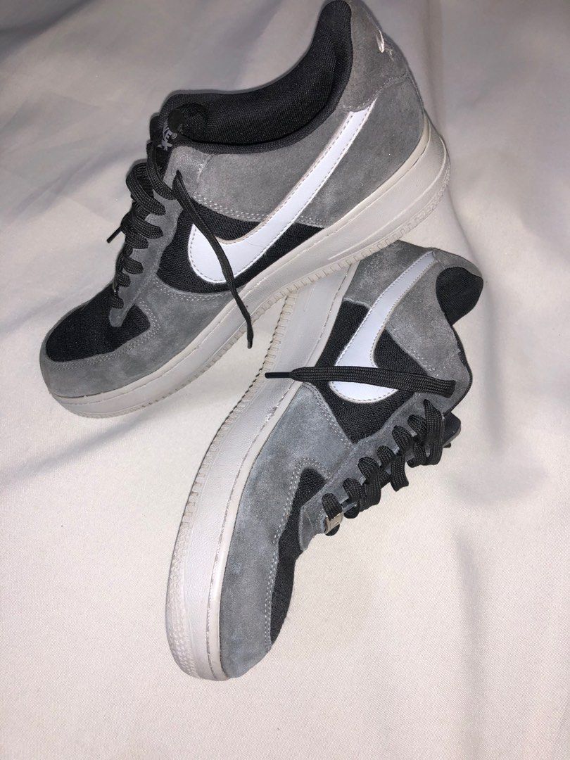 Nike Air Force Black and Gray Lowcut, Women's Fashion, Footwear ...